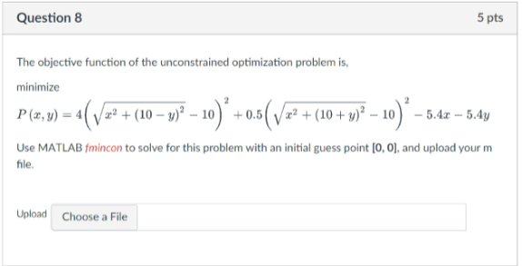 The Objective Function Of The Unconstrained