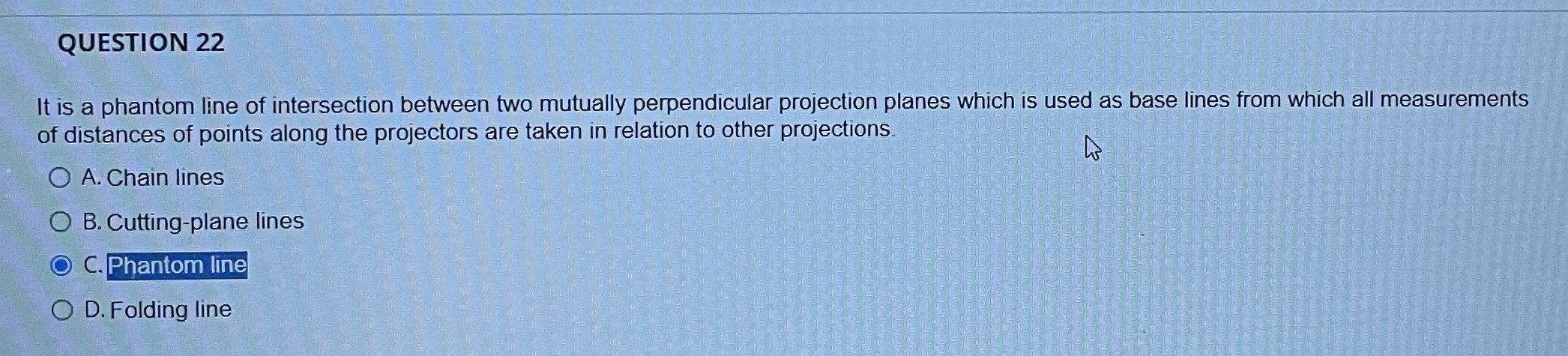 Solved It is a phantom line of intersection between two | Chegg.com