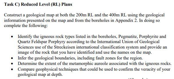Task C) Reduced Level (RL) Plans Construct a | Chegg.com