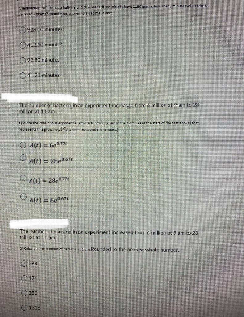 Solved A radioactive isotope has a half-life of 5.6 minutes. | Chegg.com