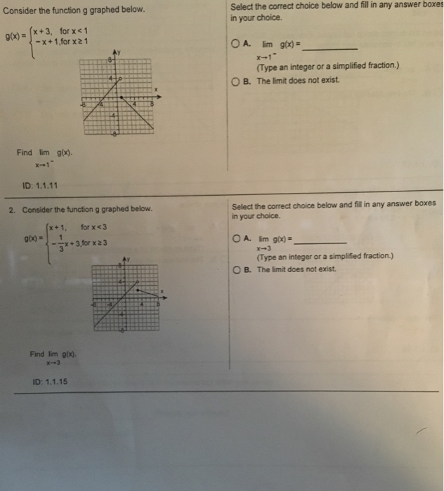 Solved Consider The Function G Graphed Below G X {x