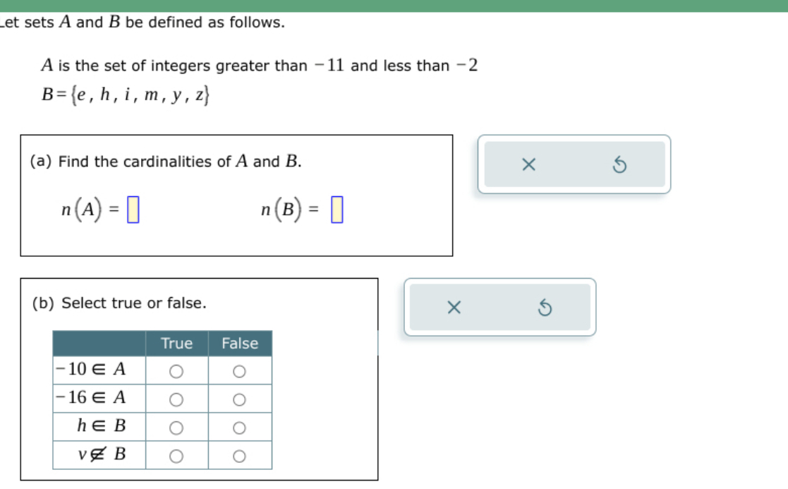 Solved -et sets A and B ﻿be defined as follows.A ﻿is the set | Chegg.com