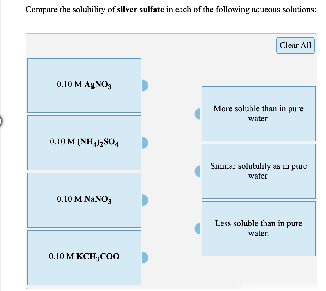 Solved Compare the solubility of silver sulfite in each of | Chegg.com