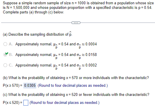 Solved Suppose a simple random sample of size n=1000 is | Chegg.com