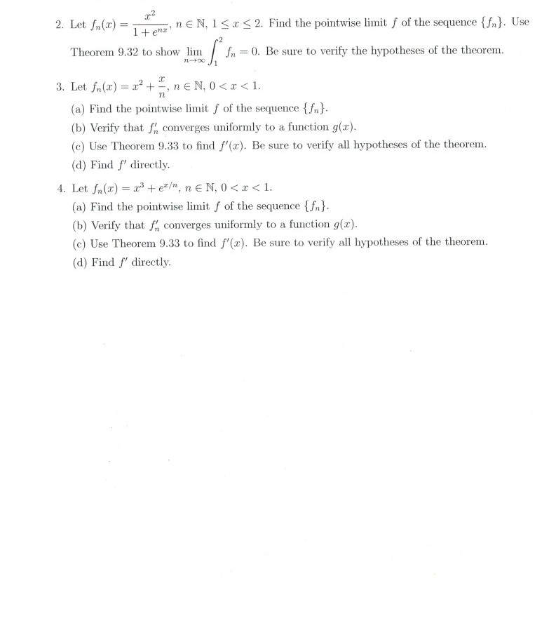 Solved R2 1 En 2 Find The Pointwise Limit F Of The Sequence 