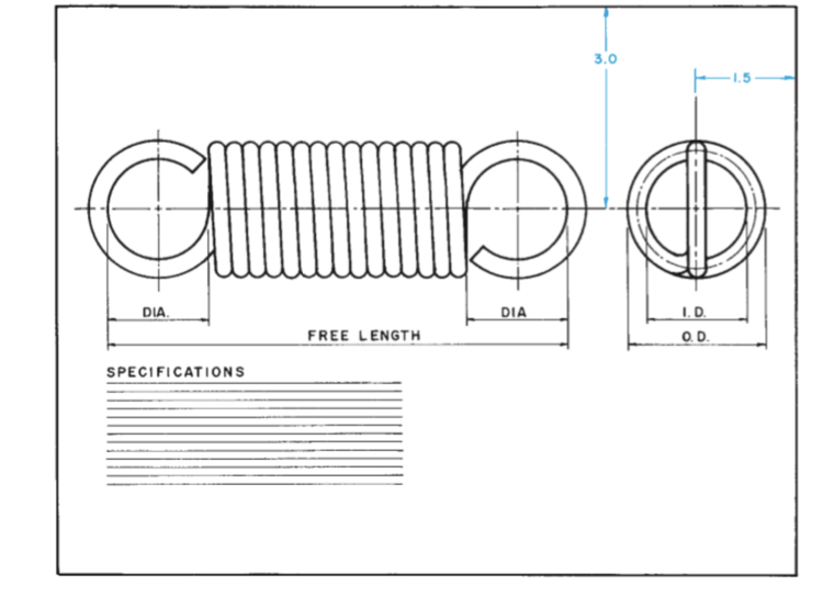 Solved Extension-type spring. Full loop over center, both | Chegg.com