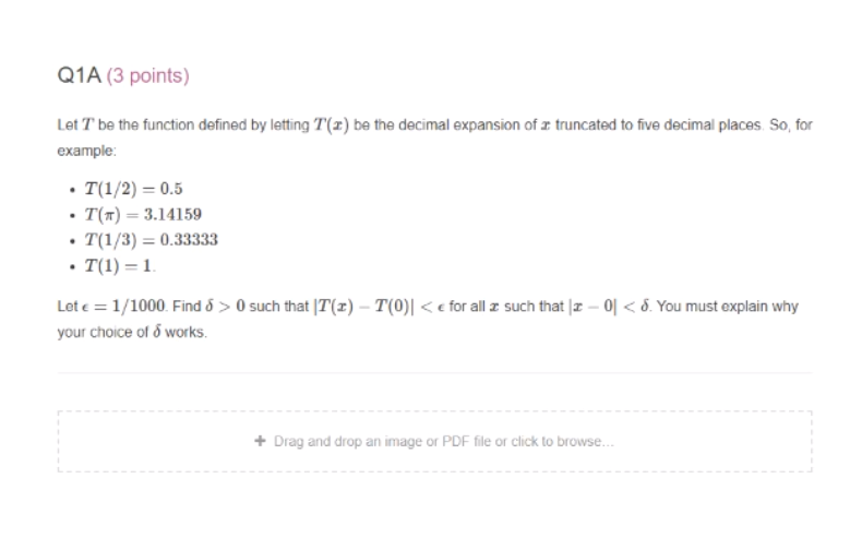 Solved Q1A (3 points) Let T be the function defined by | Chegg.com