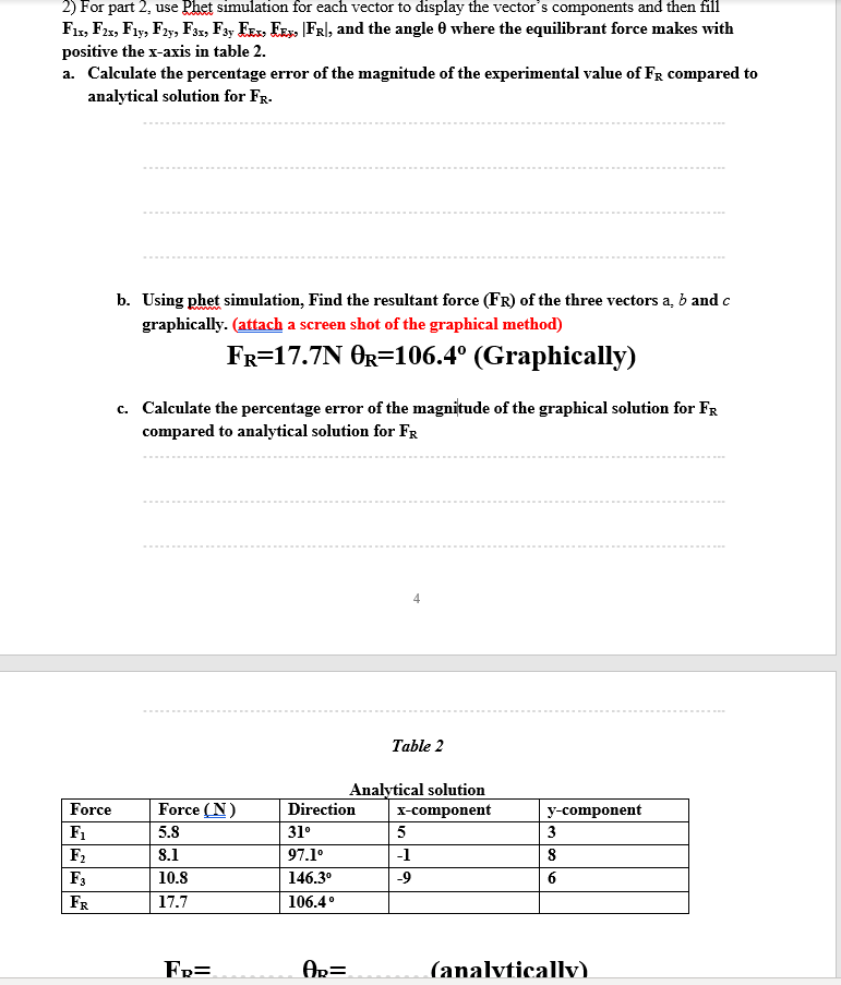 Solved 2) For part 2, use Phet simulation for each vector to | Chegg.com