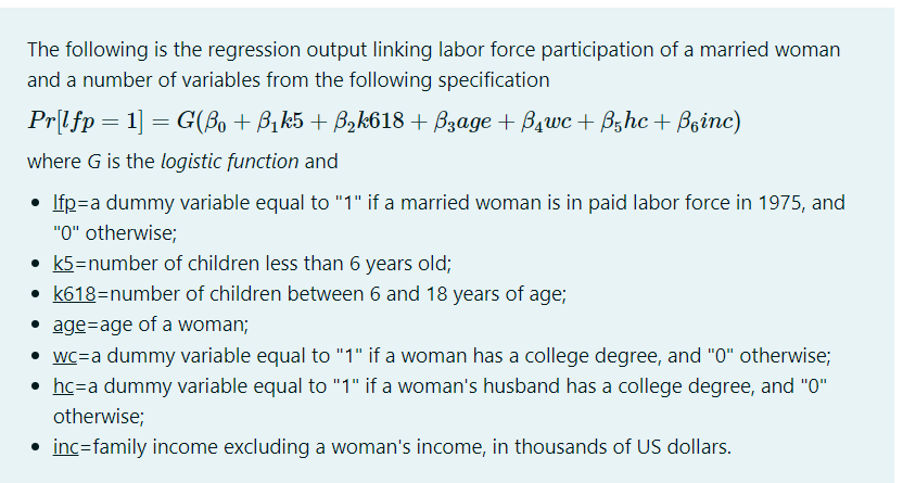 Solved The following is the regression output linking labor | Chegg.com