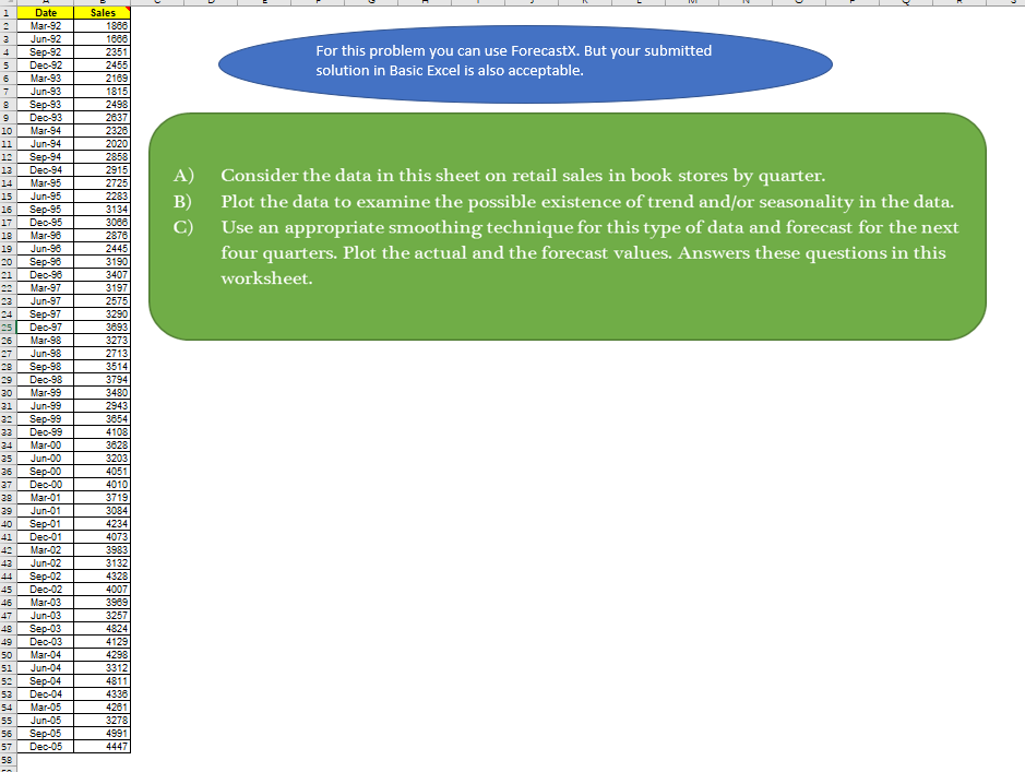 Solved For this problem you can use Forecastx. But your | Chegg.com