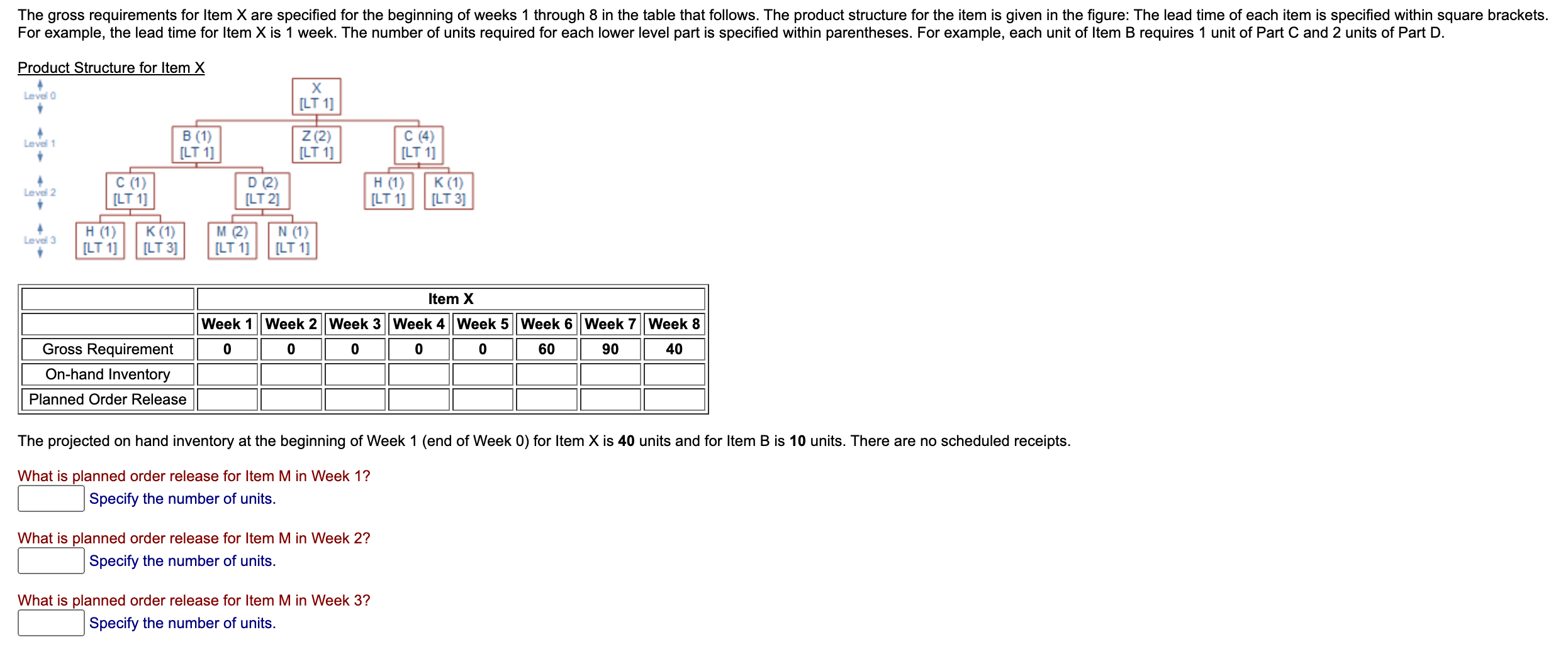 Solved The projected on hand inventory at the beginning of | Chegg.com
