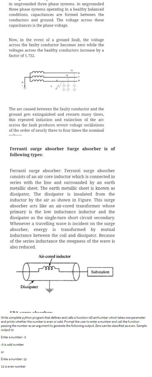Solved in ungrounded three phase systems. In ungrounded | Chegg.com