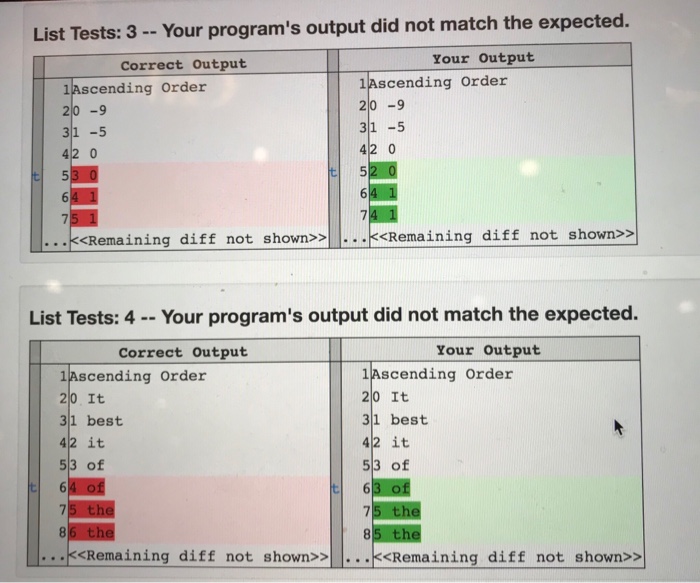 Solved def printSortedListAscendingCalist): aList.sort) | Chegg.com