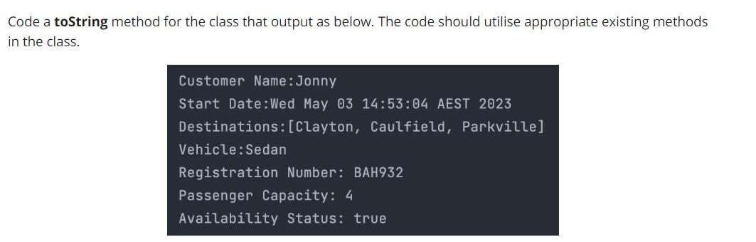Solved Task 1 Code the class shell and instance variables | Chegg.com