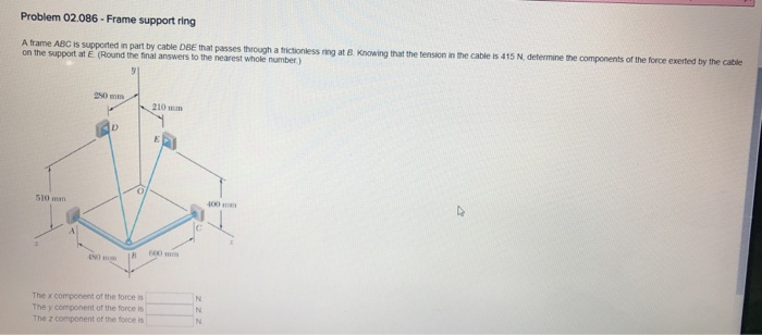 Solved Problem 02.086 Frame support ring A frame ABC Is | Chegg.com