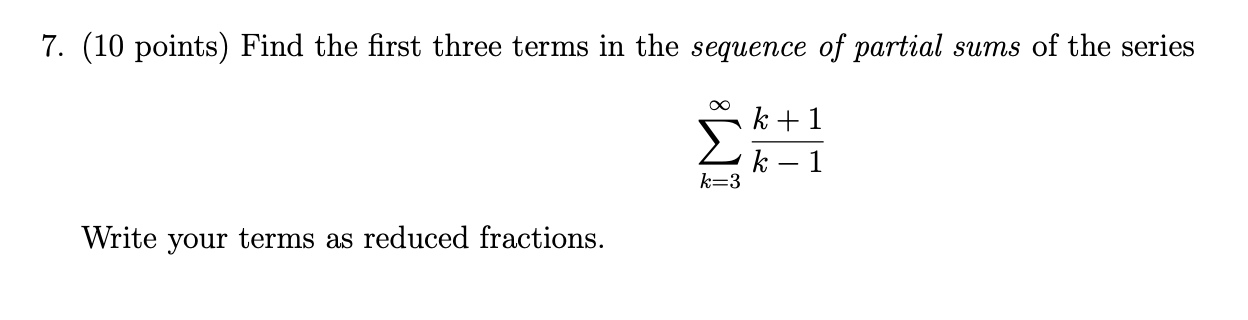 Solved (10 ﻿points) ﻿Find the first three terms in the | Chegg.com