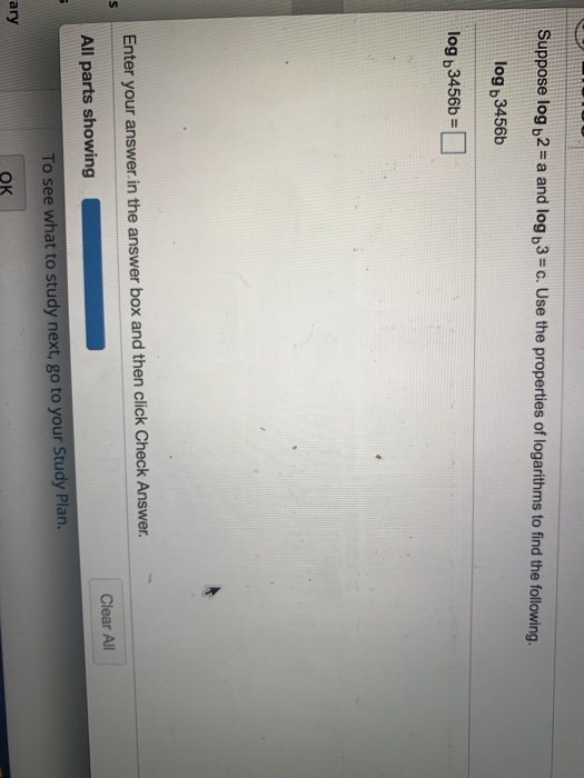 Solved Suppose log b2-a and log,3-c. Use the properties of | Chegg.com