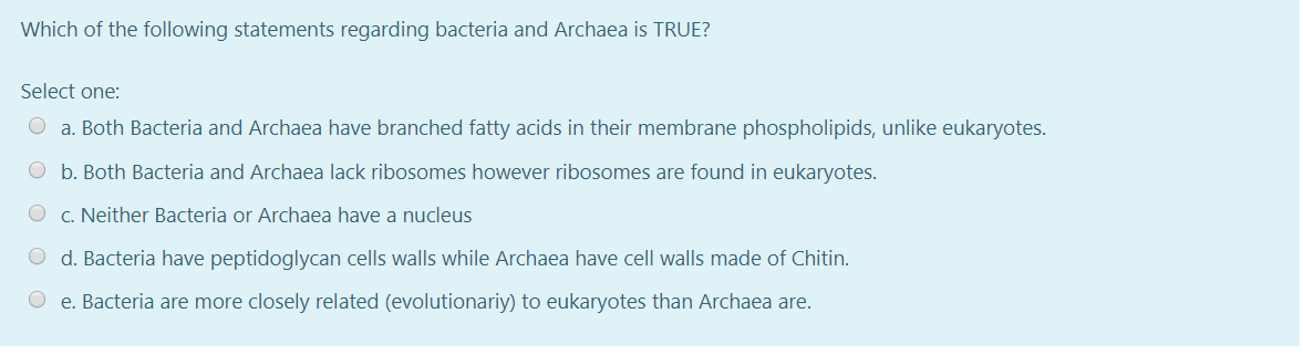 Solved Which of the following statements regarding bacteria | Chegg.com