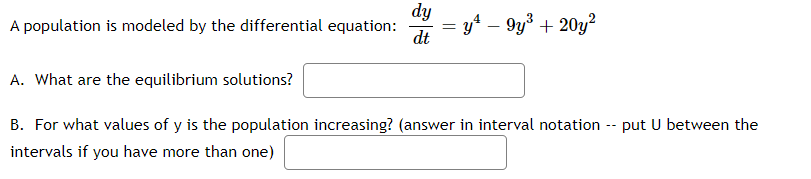 Solved A population is modeled by the differential equation: | Chegg.com