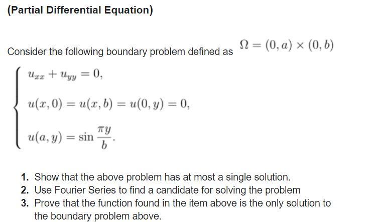 Solved (Partial Differential Equation) Consider the | Chegg.com