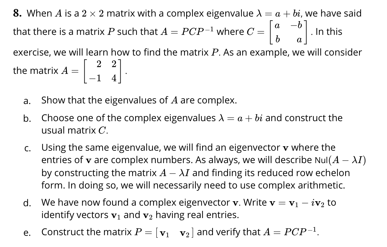 Solved ſa -6 | In this 8. When A is a 2 x 2 matrix with a | Chegg.com