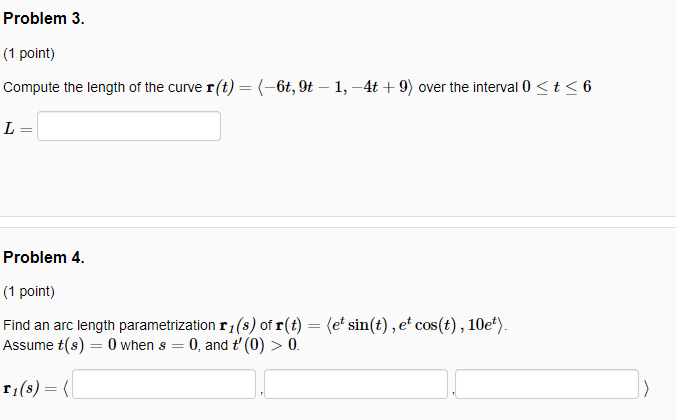 Solved Compute the length of the curve r(t)= −6t,9t−1,−4t+9 | Chegg.com