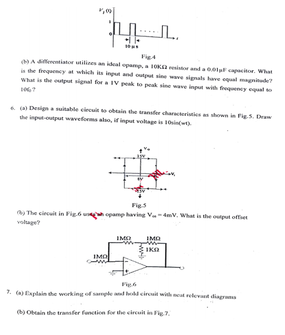 Solved (b) ﻿A differentiator utilizes an ideal opamp, a 10KΩ | Chegg.com