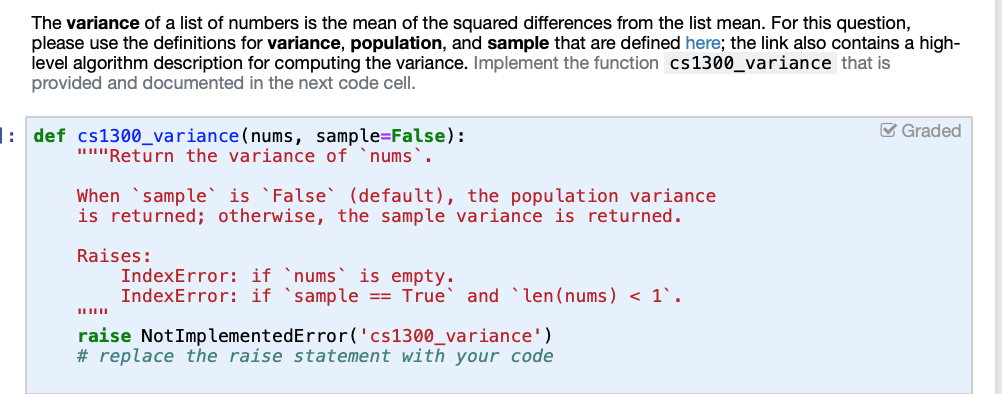Solved The variance of a list of numbers is the mean of the | Chegg.com