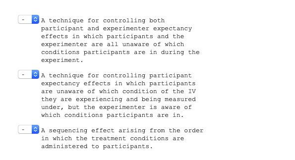 Solved A technique for controlling both participant and | Chegg.com
