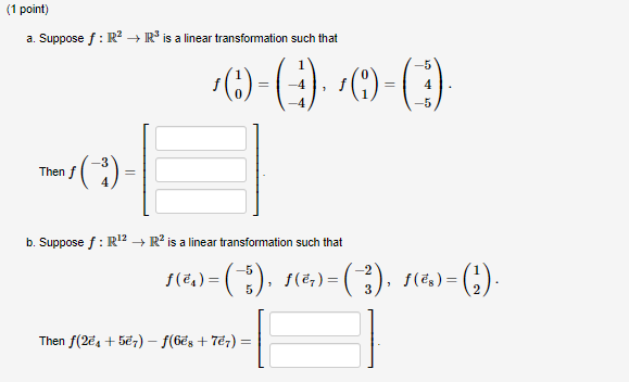 Solved (1 point) a. Suppose f : R2 + R is a linear | Chegg.com