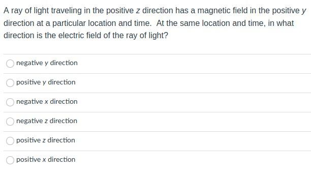 Solved A ray of light traveling in the positive z direction | Chegg.com