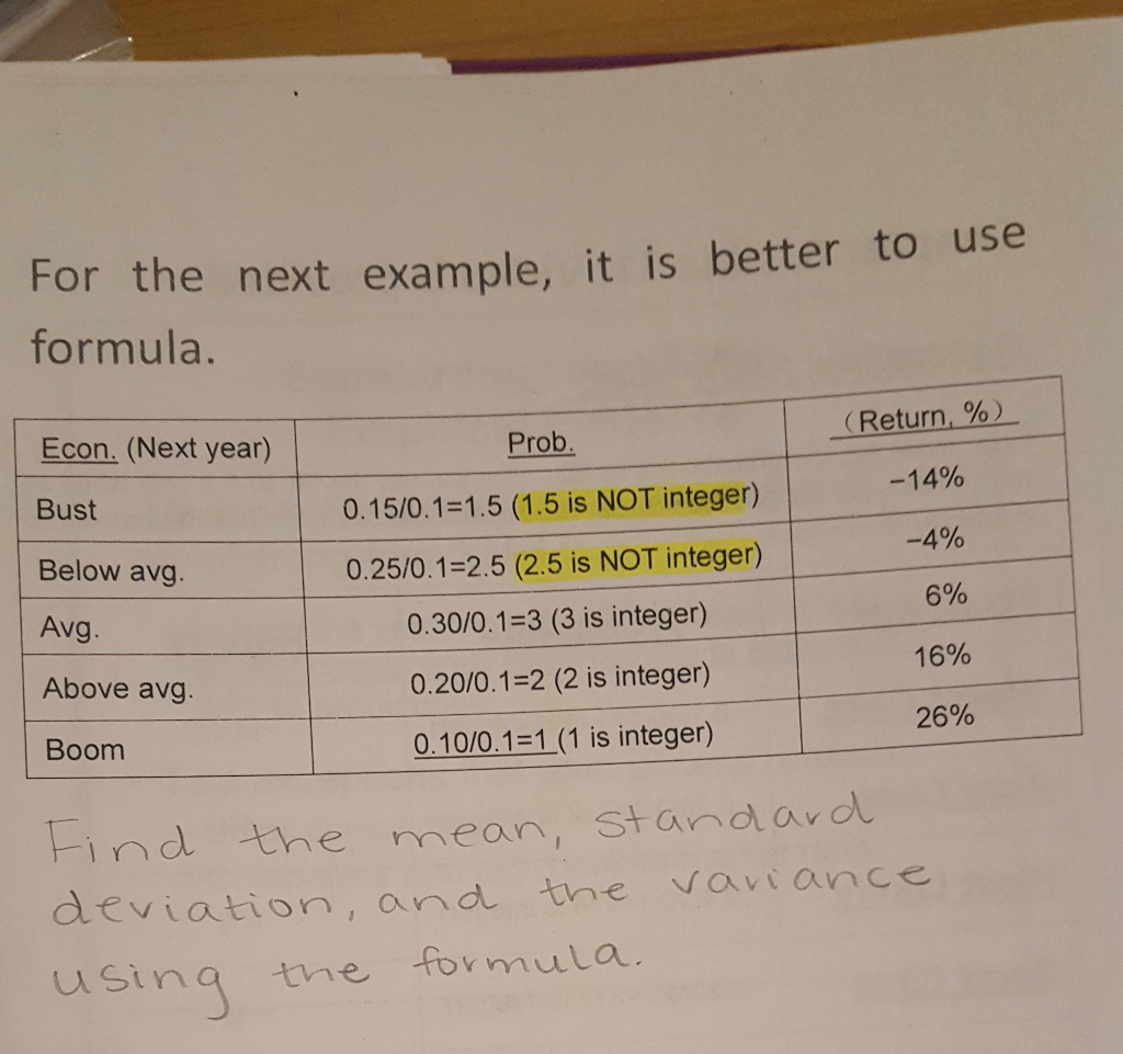 Solved For the next example, it is better to us formula. | Chegg.com