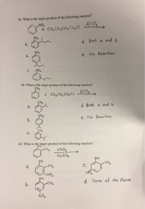 Solved 1. What is the major product of the following | Chegg.com
