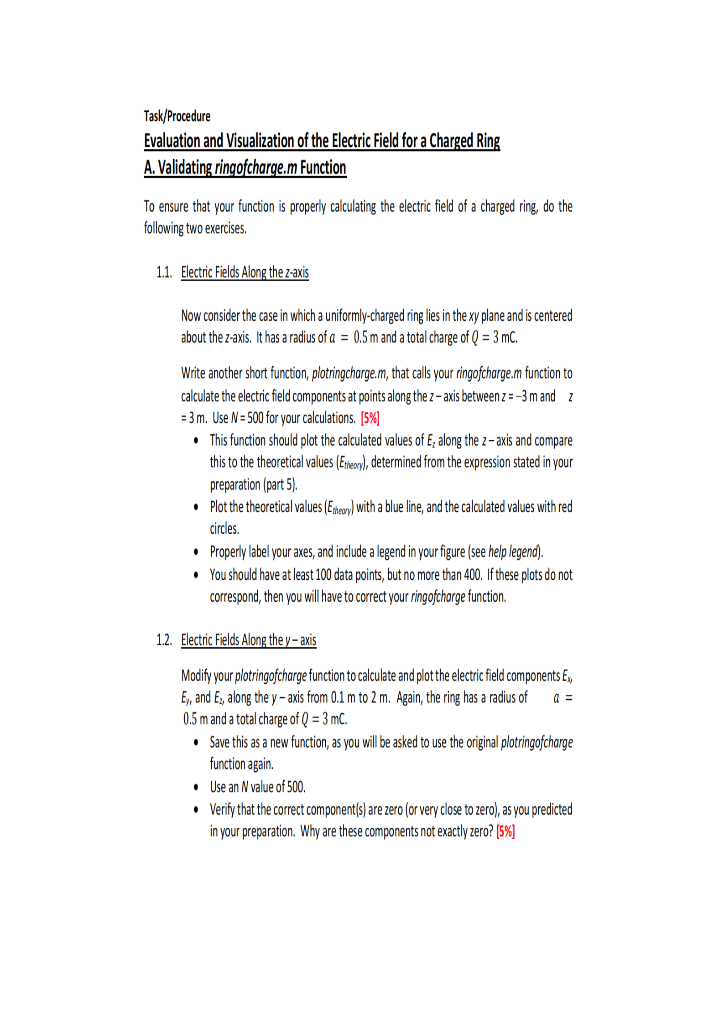 Solved 1.1. Electric Fields Along the z-2xis Now consider | Chegg.com