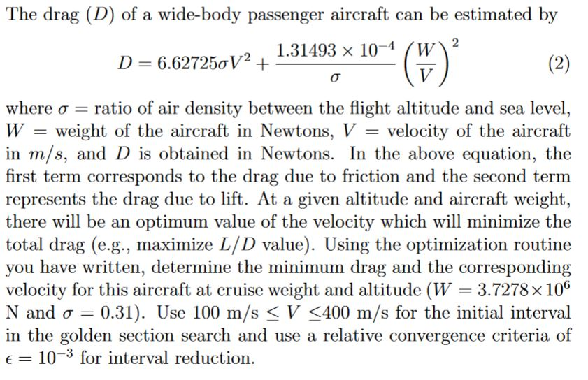 Solved The drag (D) of a wide-body passenger aircraft can be | Chegg.com
