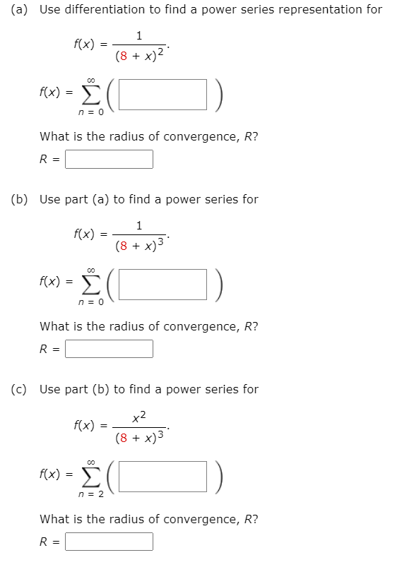 Solved (a) Use differentiation to find a power series | Chegg.com