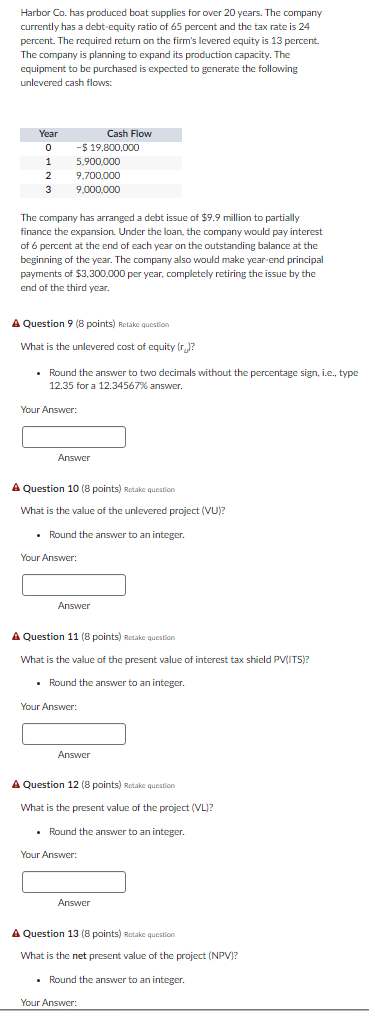 Solved Harbor Co. has produced boat supplies for over 20 | Chegg.com