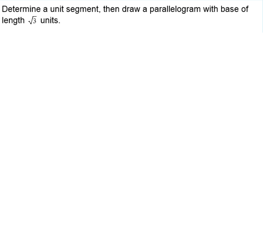 Solved Determine a unit segment, then draw a parallelogram | Chegg.com