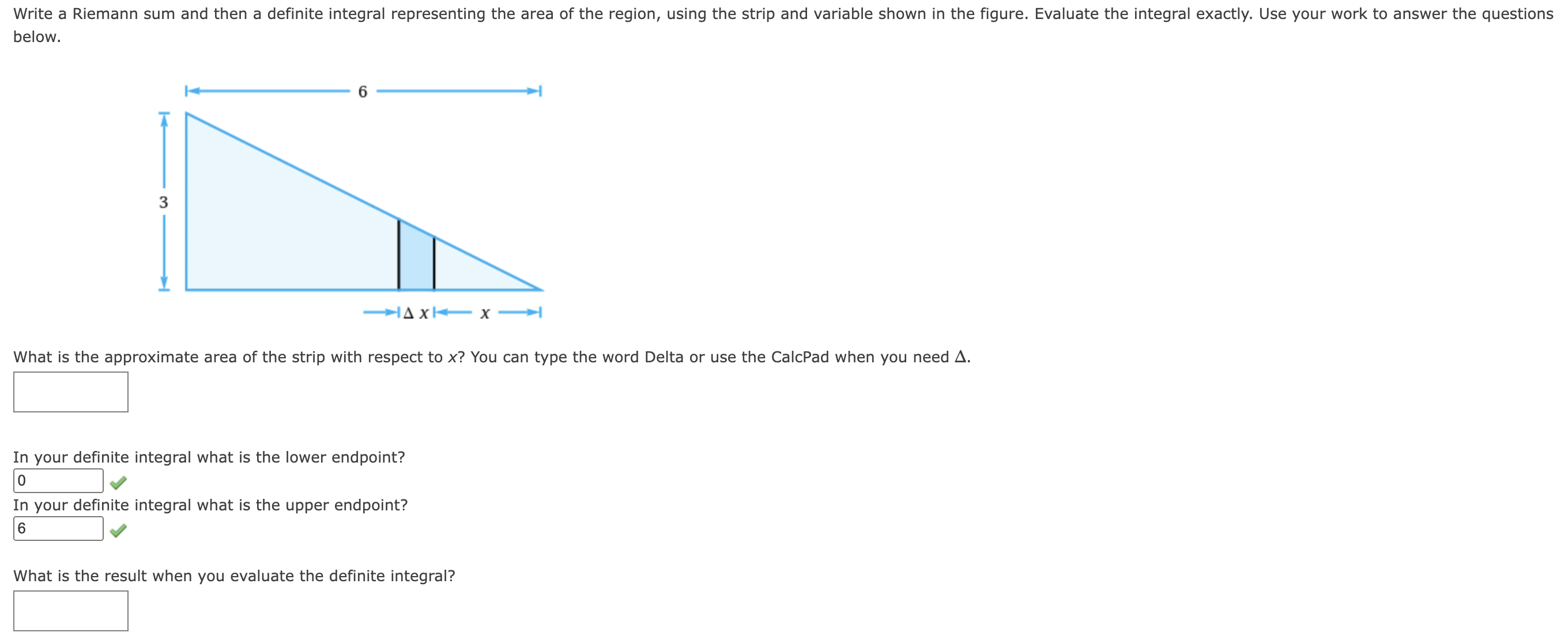 Solved below. What is the approximate area of the strip with | Chegg.com