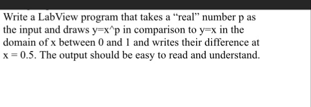 Write a LabView program that takes a "real" number p | Chegg.com