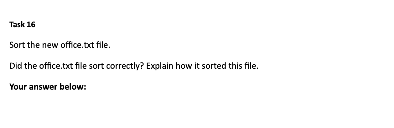 Task 15 Create 2 more files named office.txt and | Chegg.com