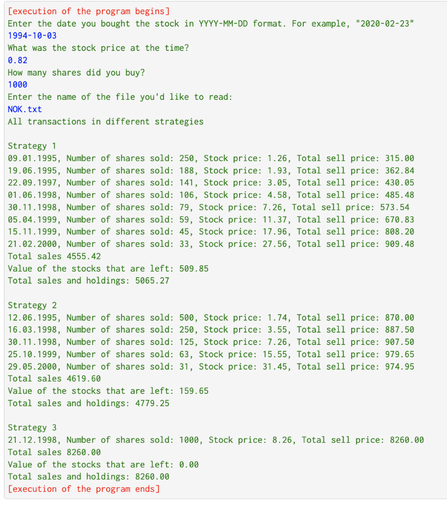 Solved Stock portfolio #python Description One of the | Chegg.com