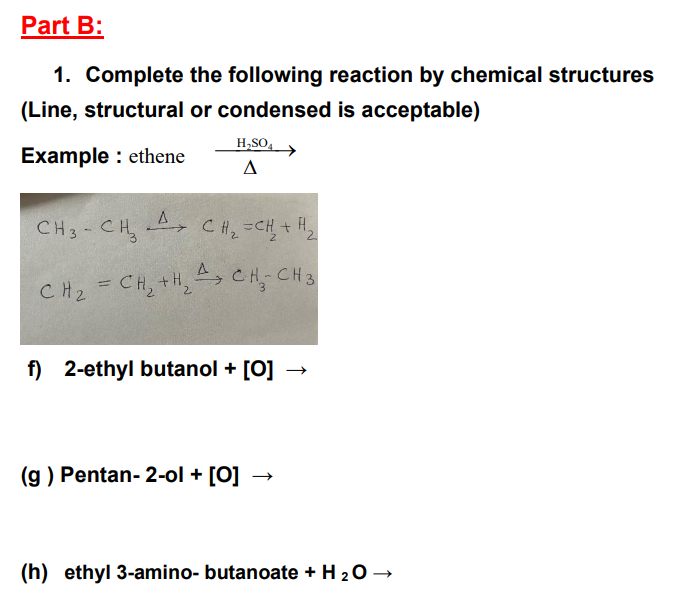Solved 1. Complete the following reaction by chemical | Chegg.com