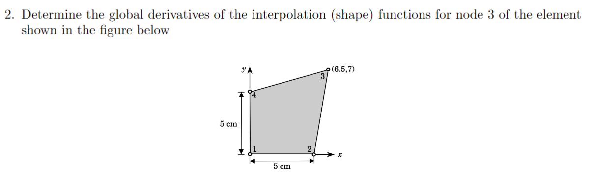 Solved 2. Determine the global derivatives of the | Chegg.com