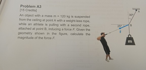 Solved Problem A3 [15 Credits] An object with a mass m = 120 | Chegg.com