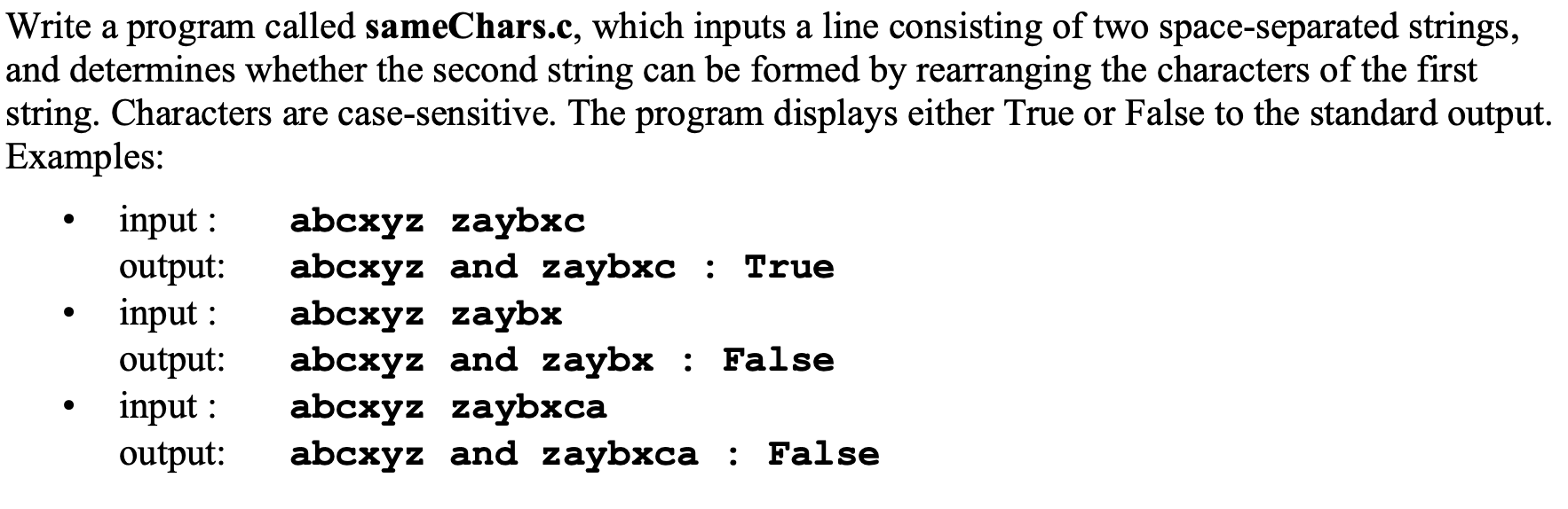 Solved I want a c program that scans for two strings | Chegg.com