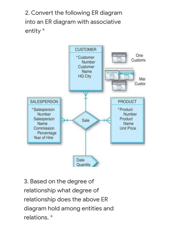 Solved 2. Convert the following ER diagram into an ER | Chegg.com