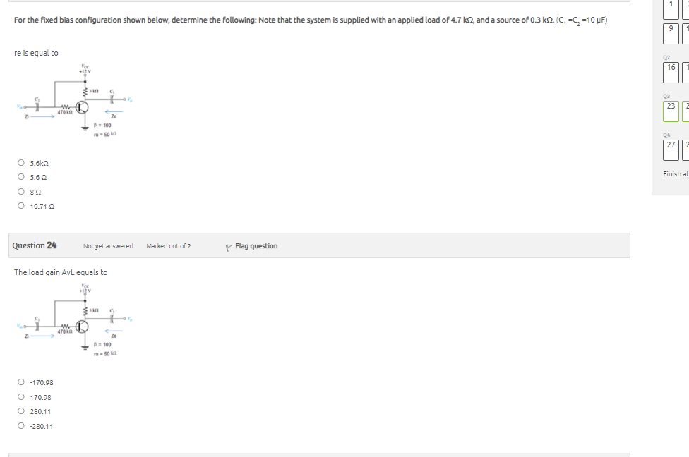 Solved For the fixed bias configuration shown below, | Chegg.com