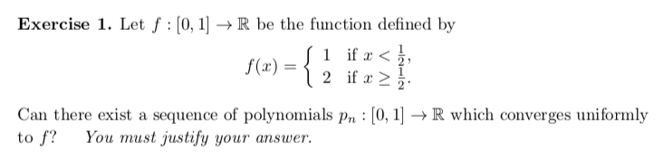 Solved Exercise 1 Let F [0 1] → R Be The Function