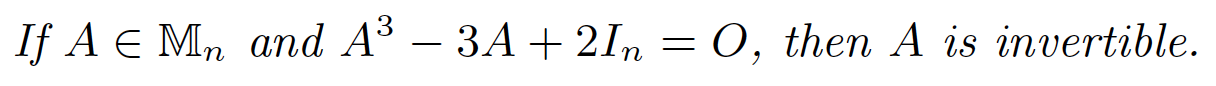 Solved If A E Mn and A’ – 3A + 21n = 0, then A is | Chegg.com